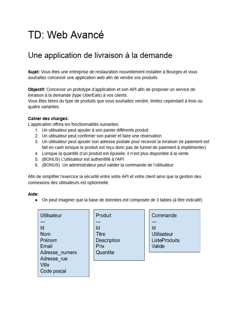 TD Web Avance | PDF | Application | Informatique