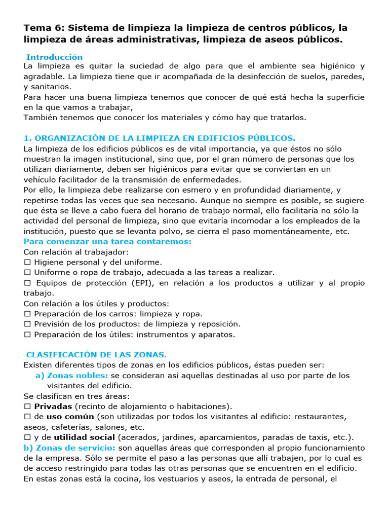 Tema 6 Mio | Descargar gratis PDF | Baño | Higiene