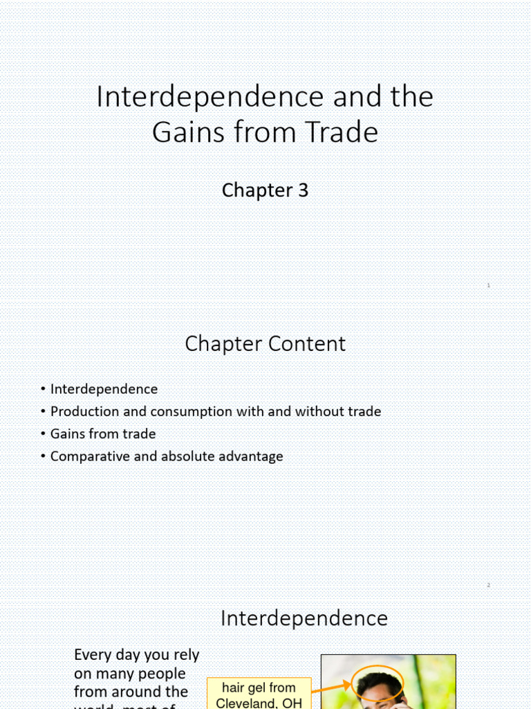 Chapter 3 - Interdependence and The Gains From Trade | PDF ...
