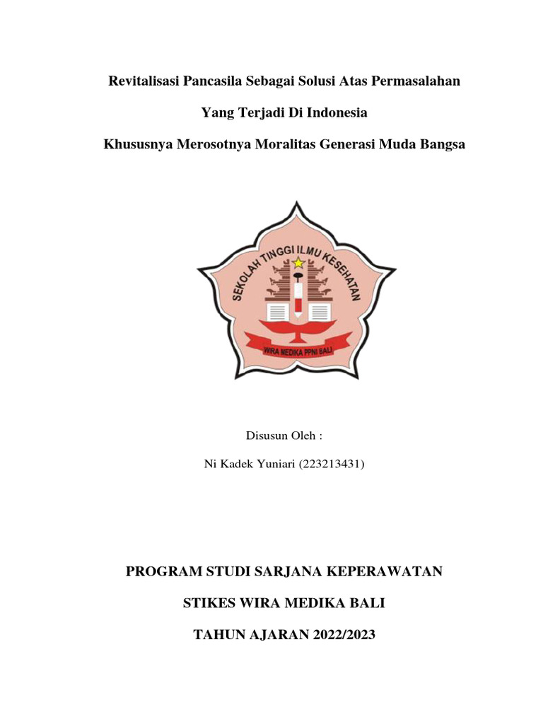 Paper Revitalisasi Pancasila Sebagai Solusi Atas Permasalahan Yang ...