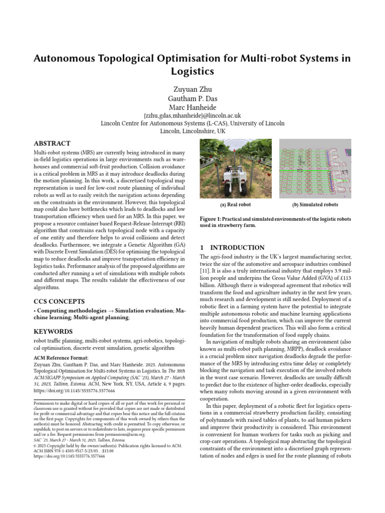 Autonomous Topological Optimisation For Multi-Robot Systems in Logistics | PDF | Mathematical ...