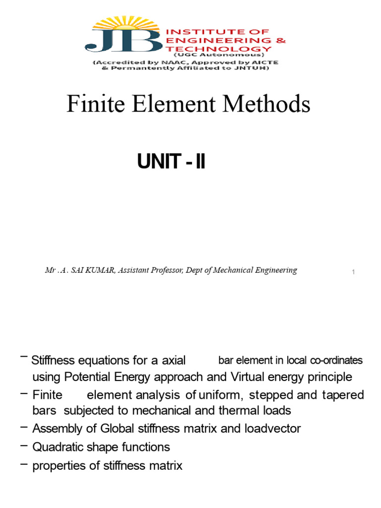 FEM UNIT II | PDF | Finite Element Method | Stress (Mechanics)