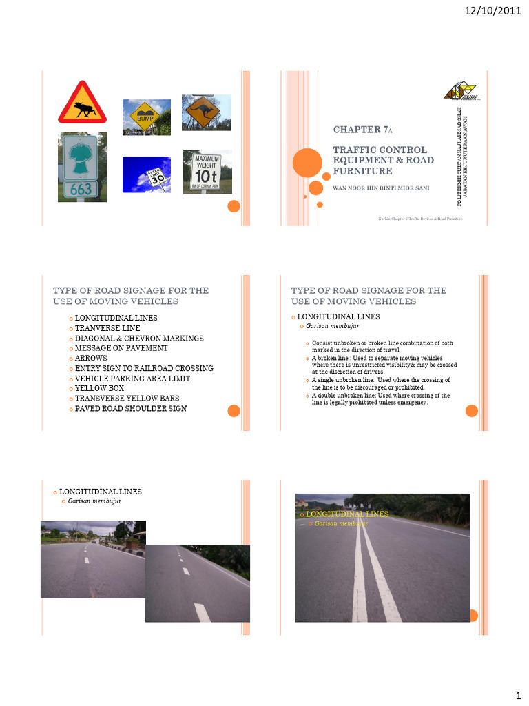 CHAPTER 6a ROAD FURNITRE | PDF | Road | Traffic