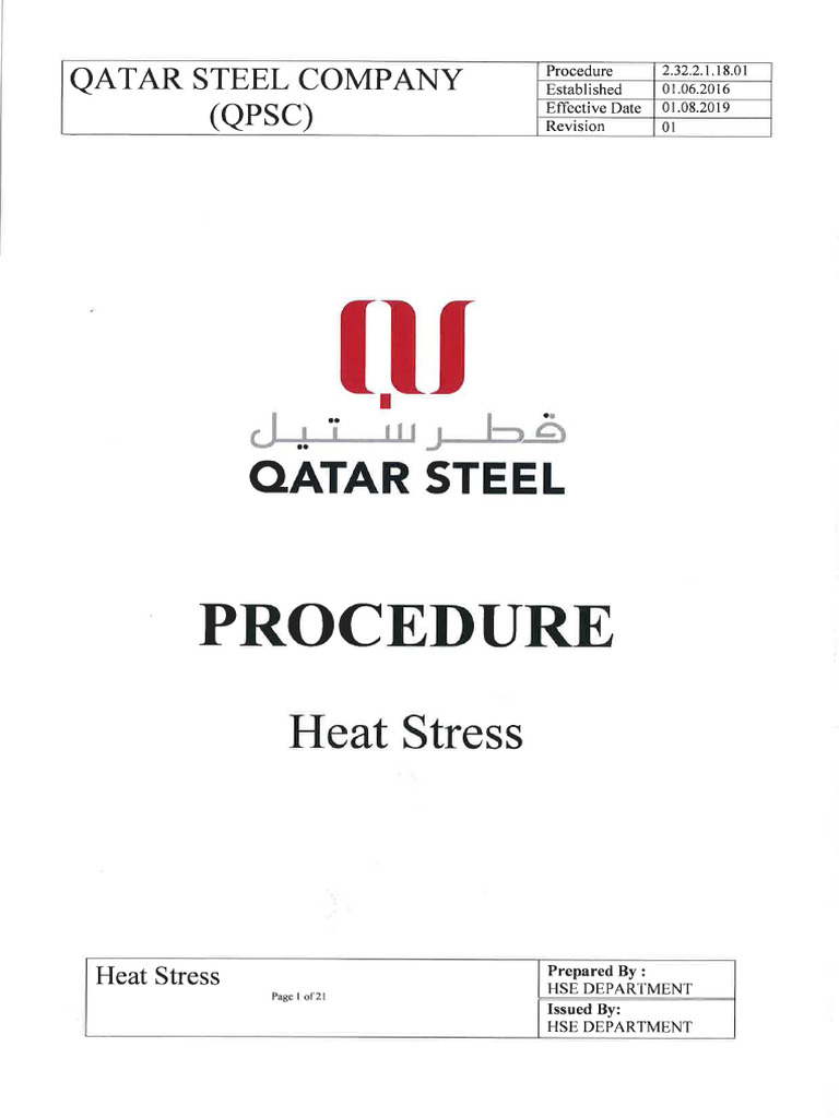 Heat Stress Procedure | PDF
