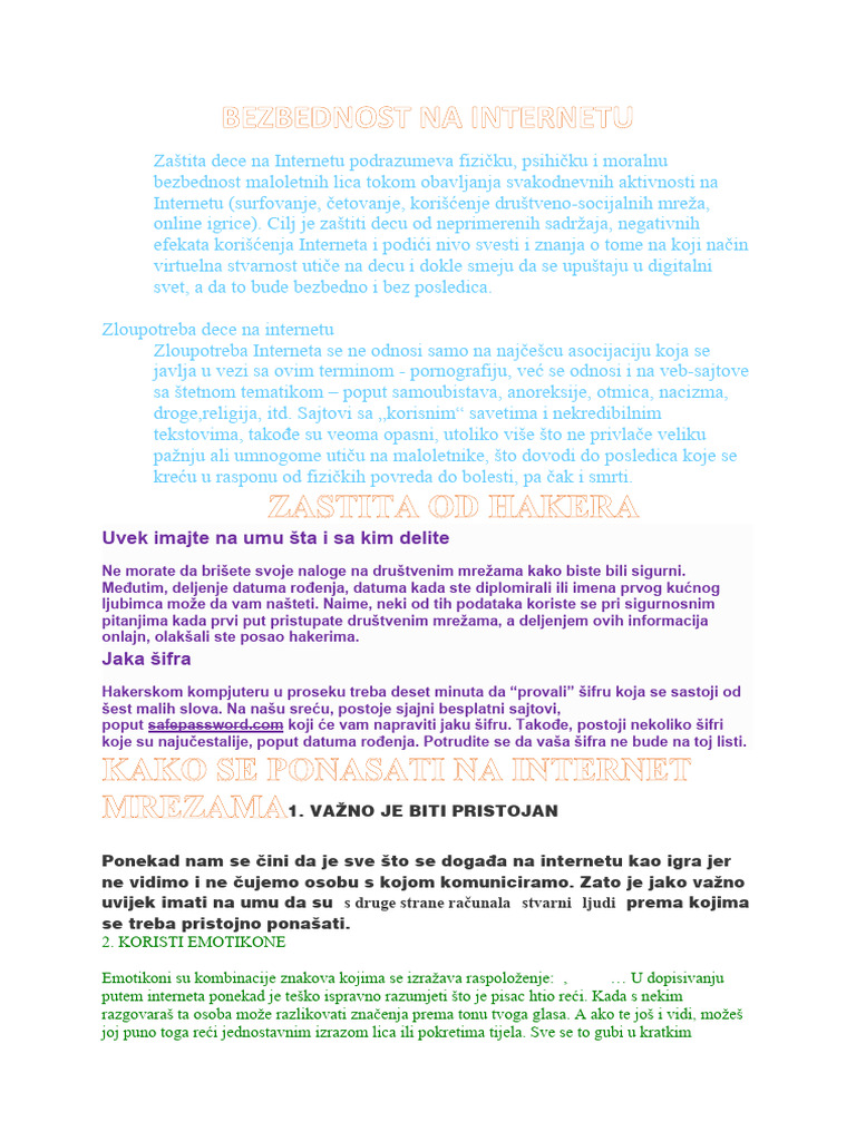 Bezbednost Na Internetu | PDF