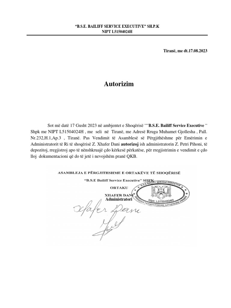 Autorizim B.S.E | PDF