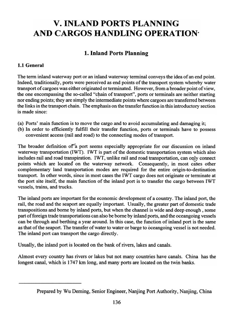 Inland Ports Planning and Cargoes Handling Operation Pub - 1836 - ch5 ...