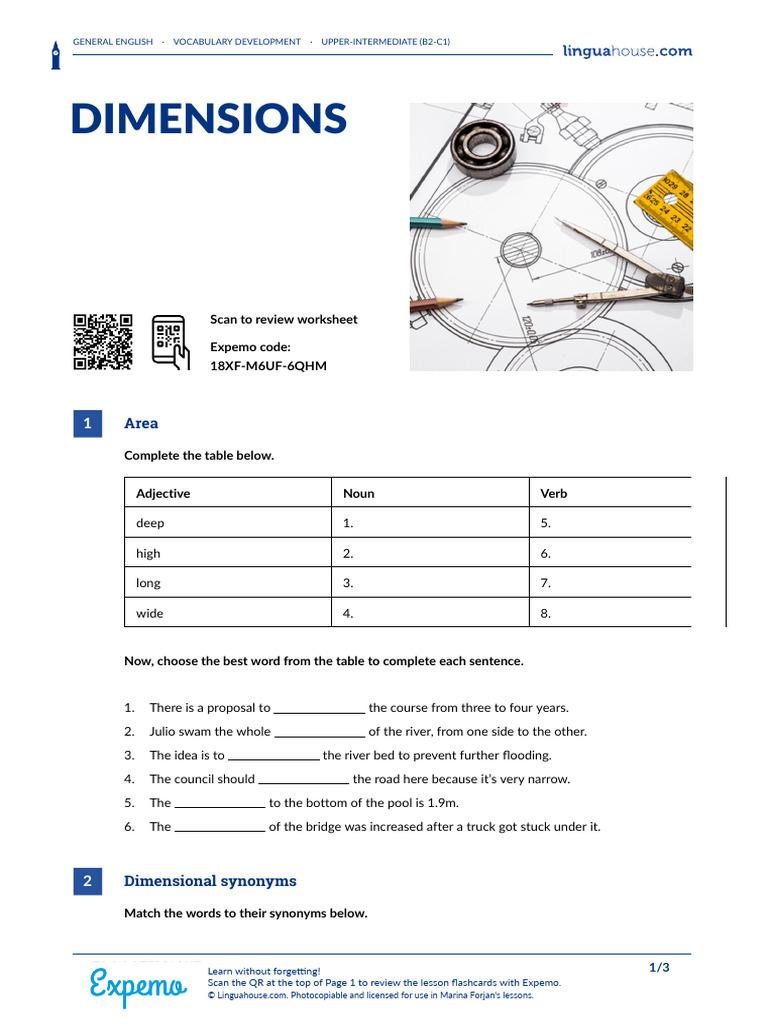 Dimensions Lesson Plan - Student Version | PDF | Length | Linguistics