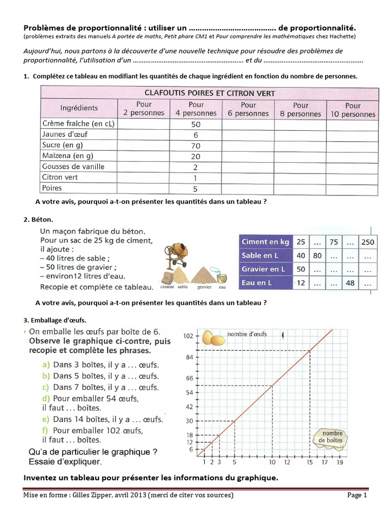 Problèmes de Proportionnalité CM1 | PDF | Échecs | Théorie (échecs)