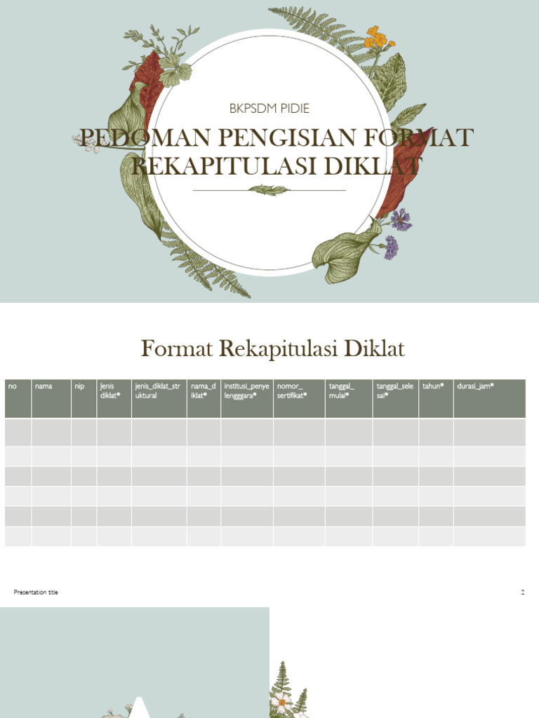 Pedoman Pengisian Tabel Rekapitulasi 111223 | PDF