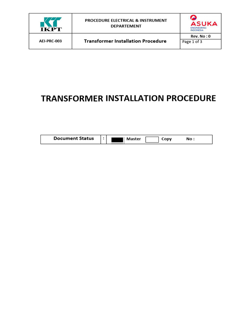 Transformer Installation Guide | PDF | Screw | Transformer