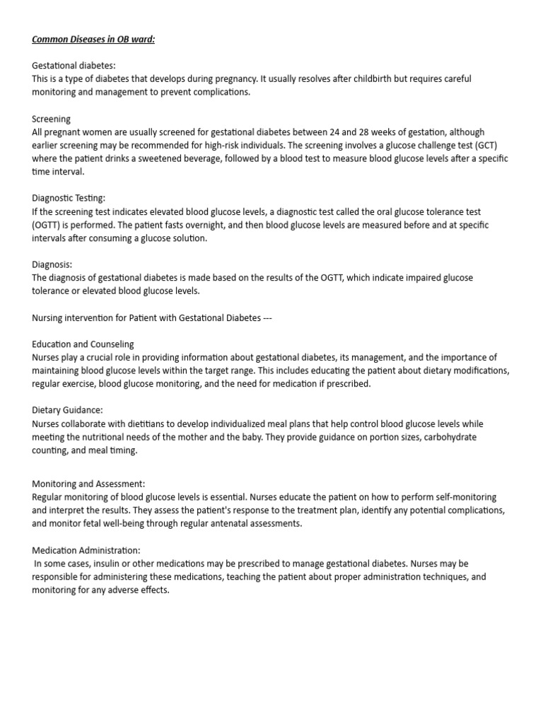 Common Diseases in OB Ward | PDF | Childbirth | Hypertension