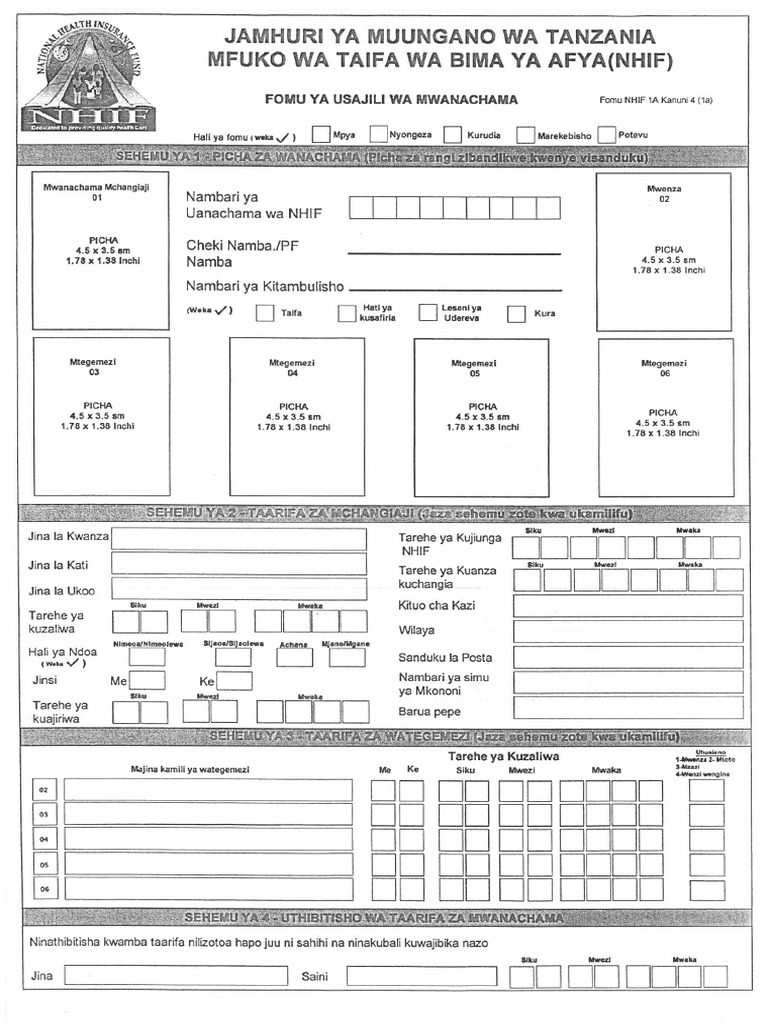 Nhif Form 2 1 Pdf
