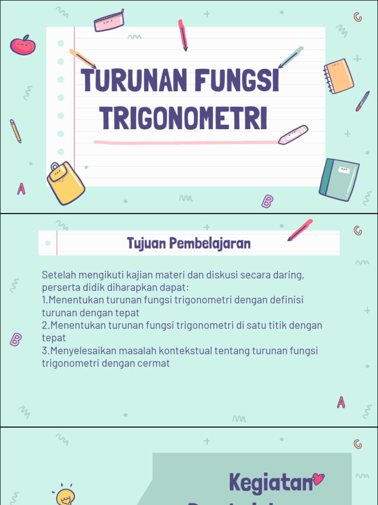 Pembelajaran TURUNAN FUNGSI TRIGONOMETRI | PDF