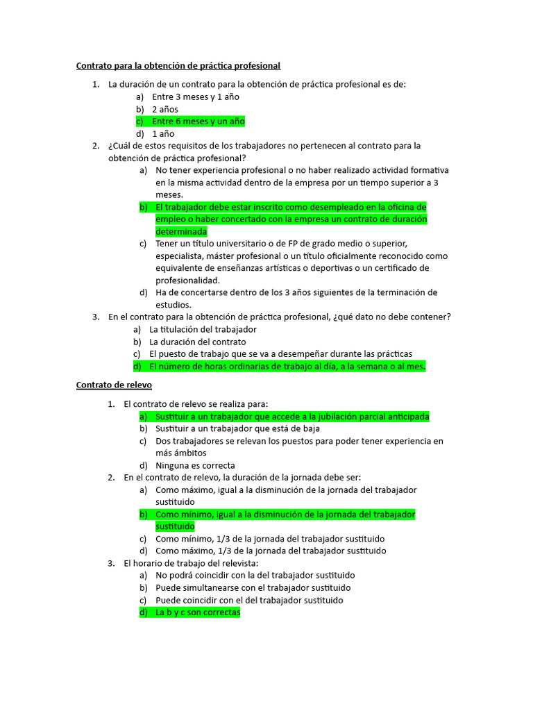 Tipo Test FOL | PDF | Tiempo de trabajo | Tiempo extraordinario
