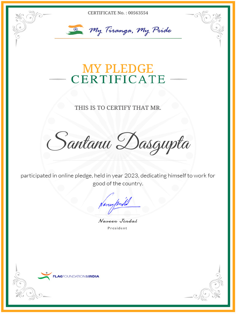 Tiranga Pledge | PDF