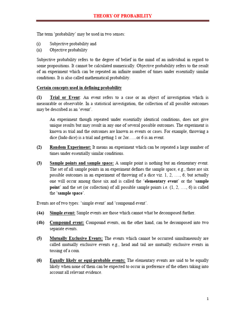 Theory of Probability | PDF | Probability | Probability Theory Theory of Probability | PDF | Probability | Probability Theory