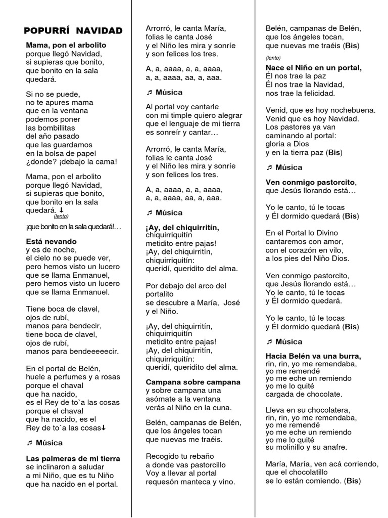 Popurrí Navidad | PDF | María, madre de Jesús
