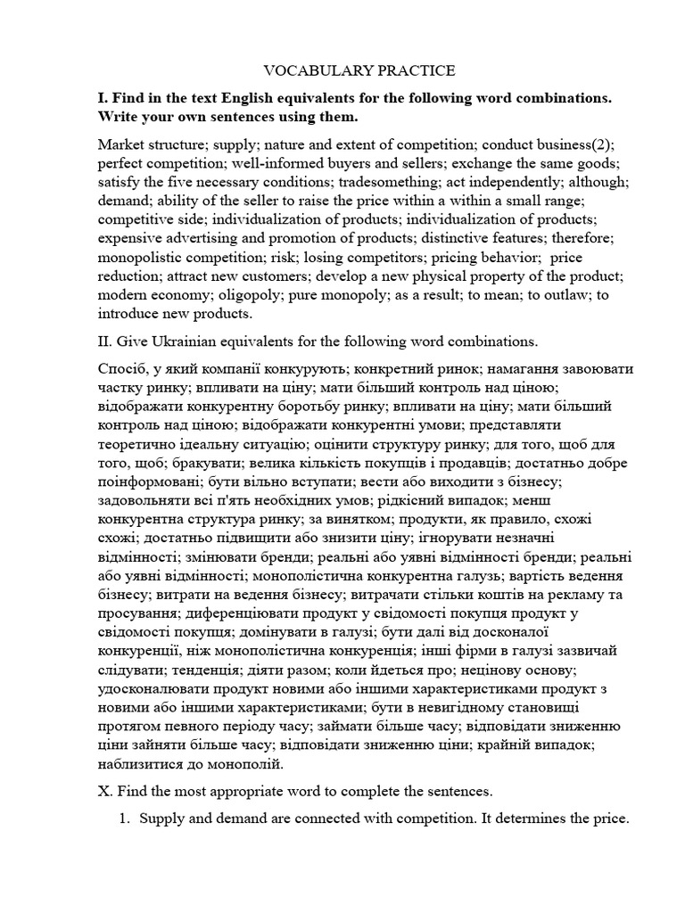 I. Find in The Text English Equivalents For The Following Word ...