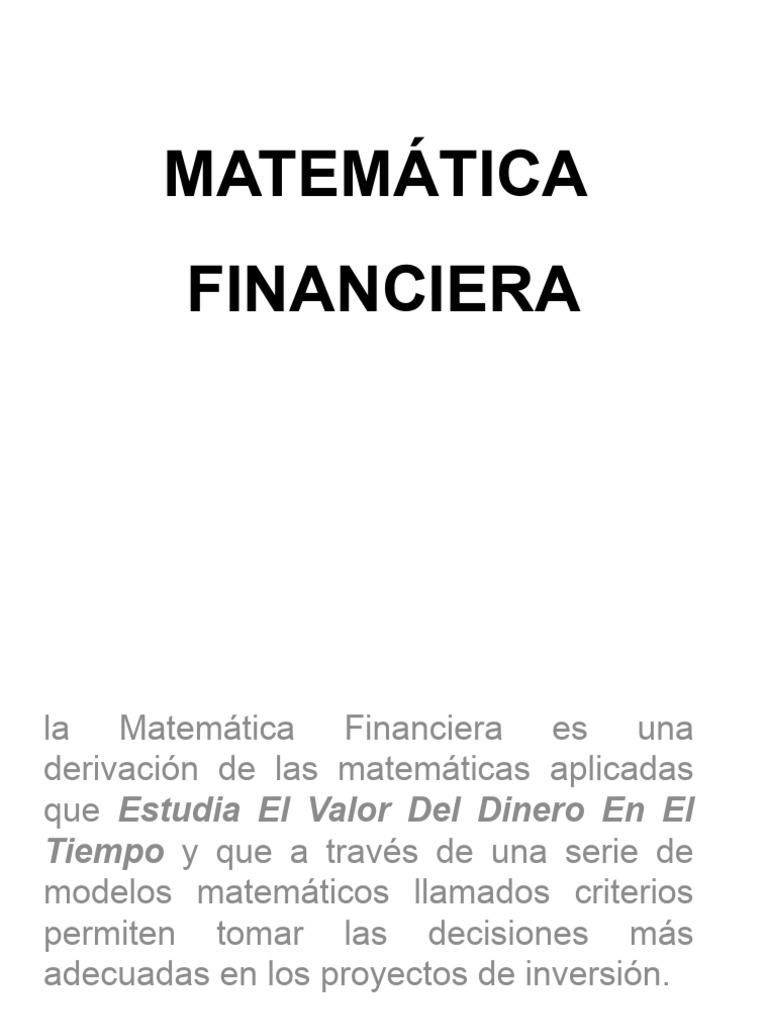 SEMANA 2 - Matematica Financiera | PDF | Interés | Finanzas Matemáticas