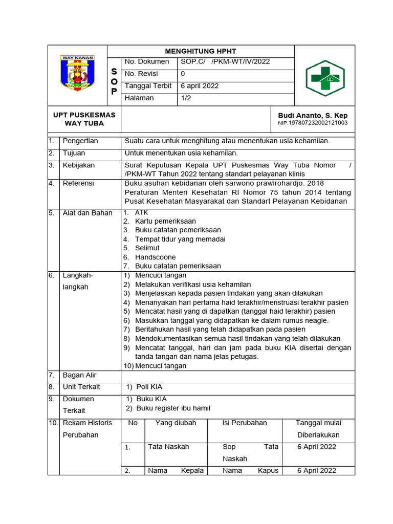 Sop Menghitung HPHT 2022 | PDF