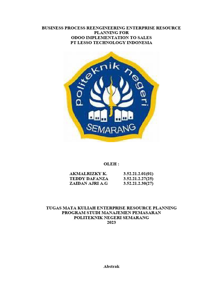 Optimasi ERP Odoo di PT Lesso | PDF | Bisnis