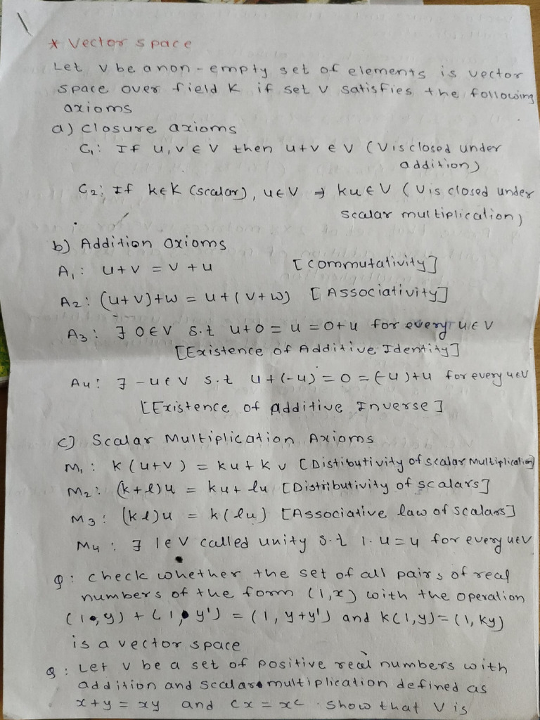 Vector Spaces 1 | PDF | Basis (Linear Algebra) | Linear Map