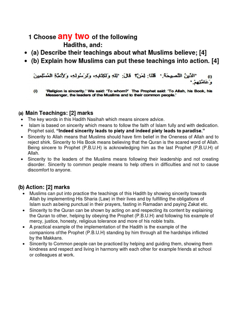 Hadiths 1-10 | PDF | Hadith | Jihad