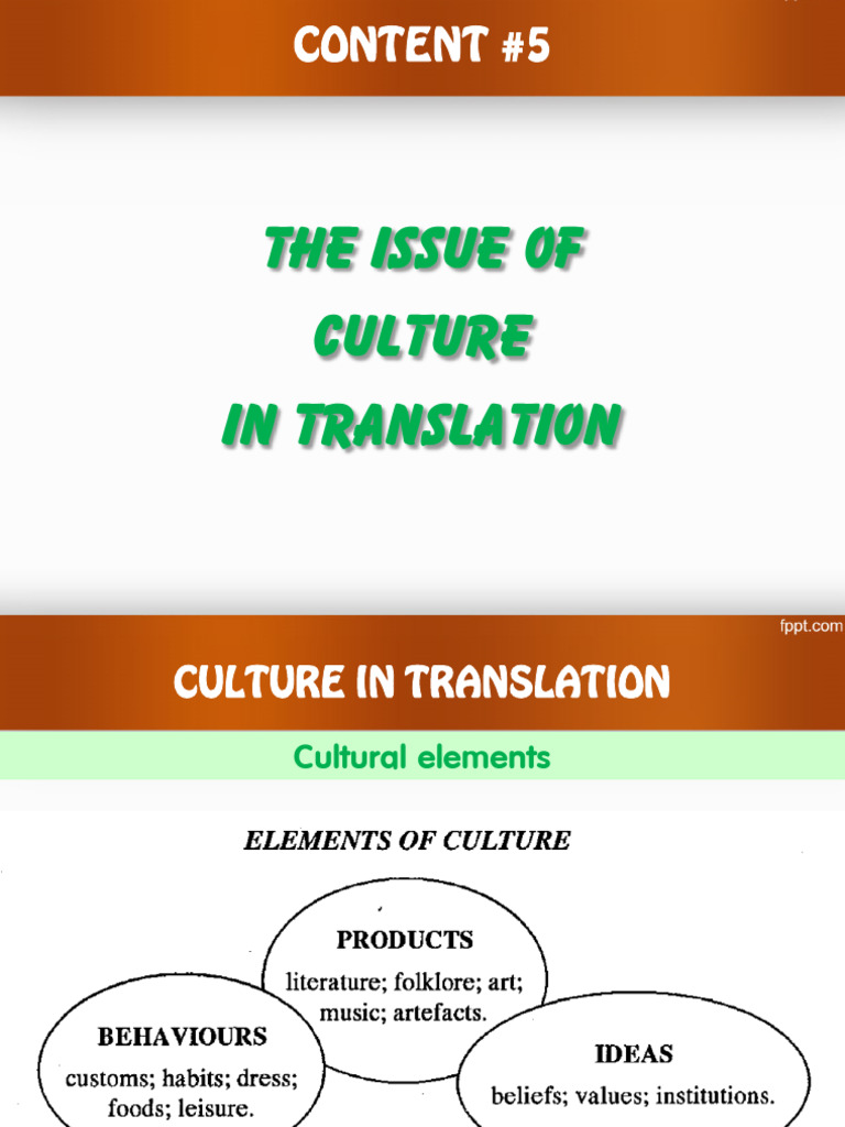 Content 5 - The Issue of Culture in Translation (Self-Study Version ...