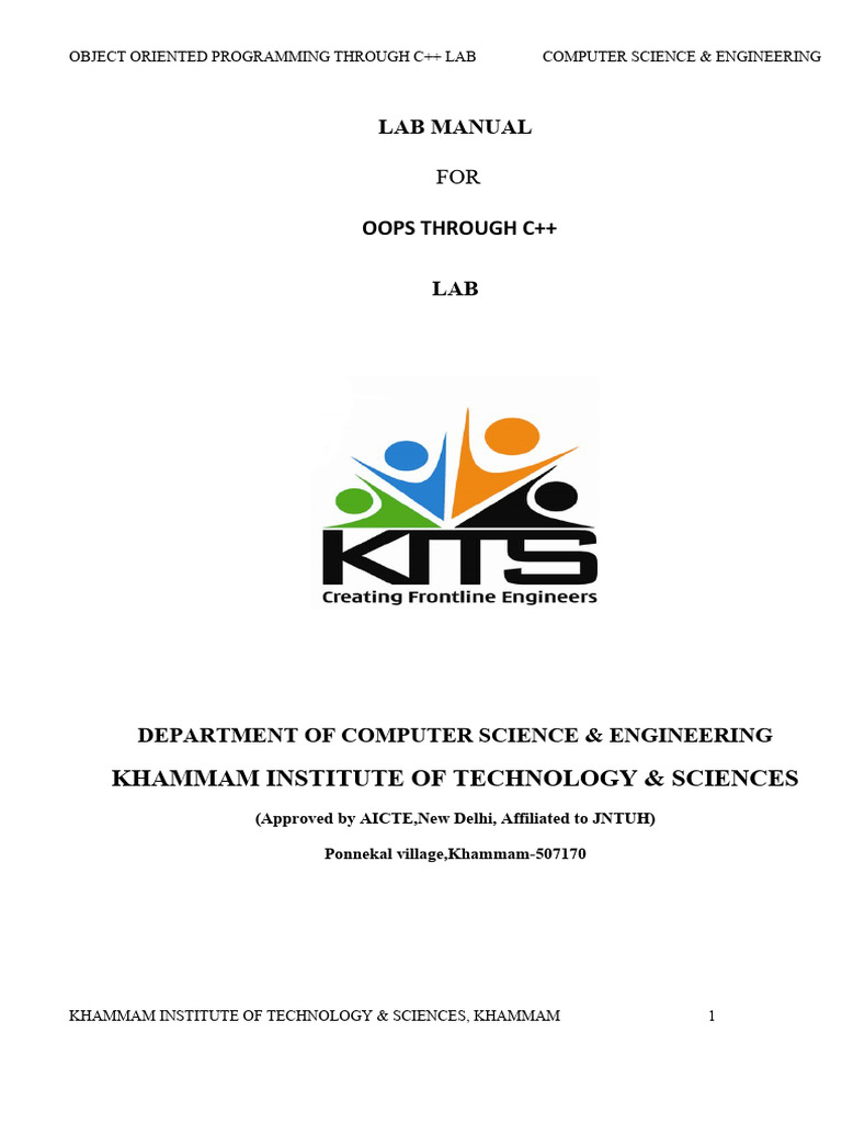 CS-307 - OOPS THROUGH C++ Lab (1-18) | PDF | C++ | Namespace