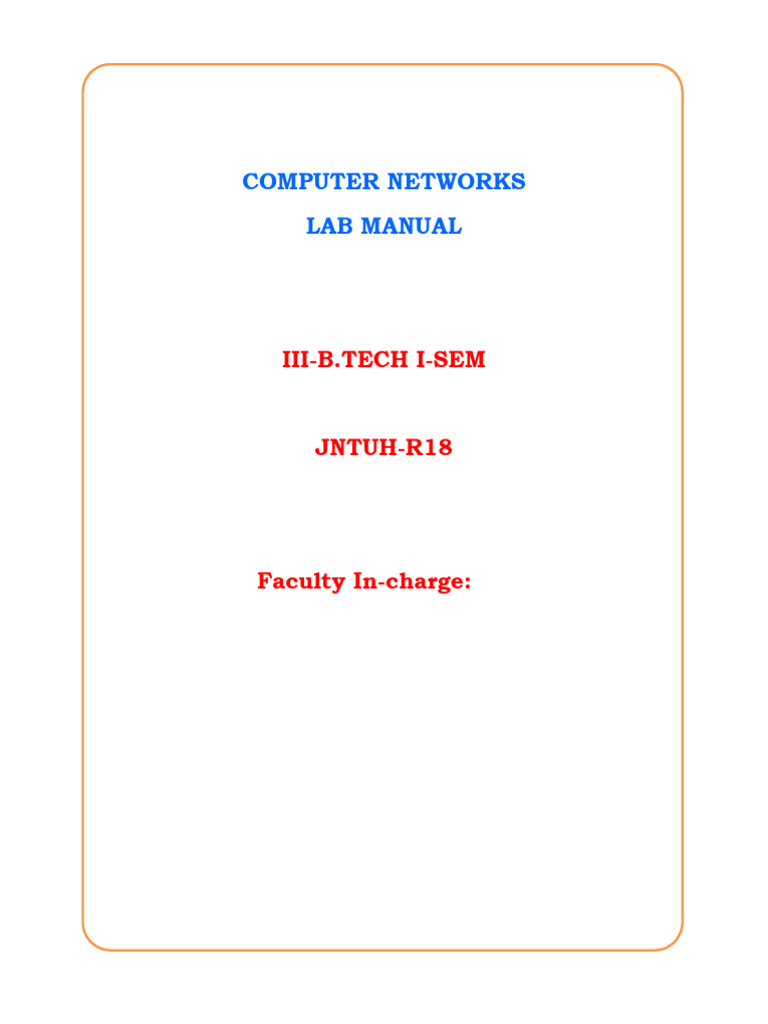 Computer Networks Lab Manual R18 | PDF | Encryption | Routing