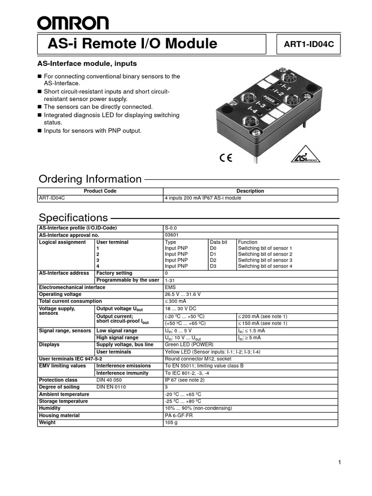 As-i Bus Slave Module Datasheets | PDF | Power Supply | Programmable ...