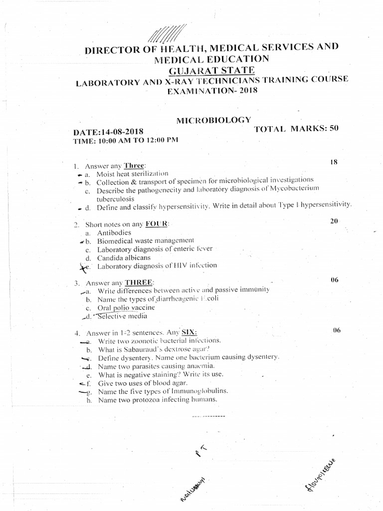 Microbiology DMLT 2018 | PDF