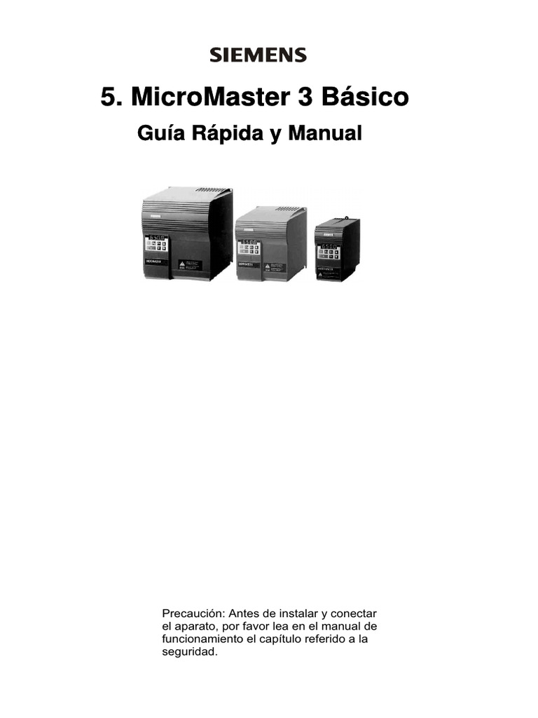 05-MM-Guía Rápida y Manual MicroMaster 3 Básico | PDF | Relé ...