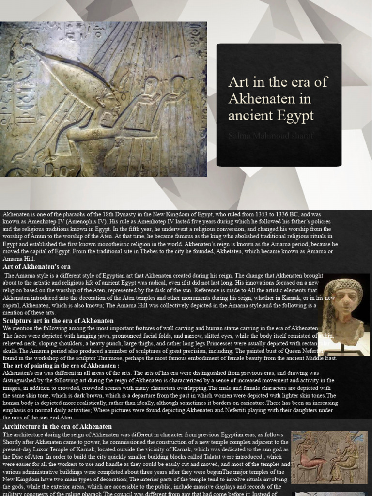 Art in The Era of Akhenaten in Ancient | PDF | Akhenaten | Ancient Egypt