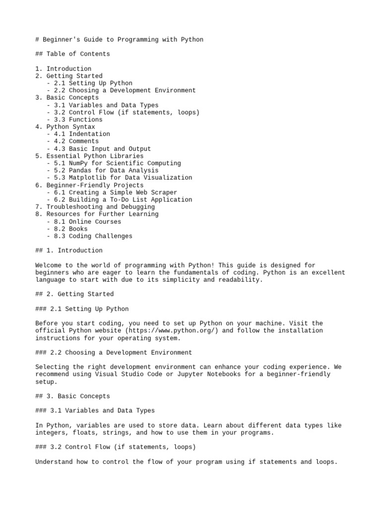 Beginners Guide To Programming Pdf Programming Computer Program