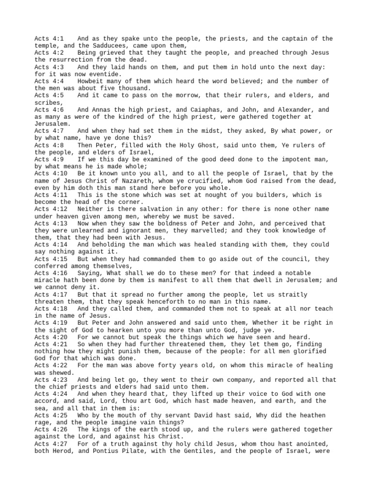 Acts Chapter4 | PDF | Jesus | Religious Belief And Doctrine