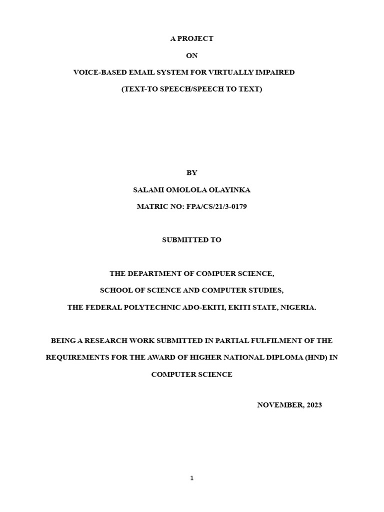 Voice-Based Email System For Visually Impaired (Text To Speech-To-Text ...