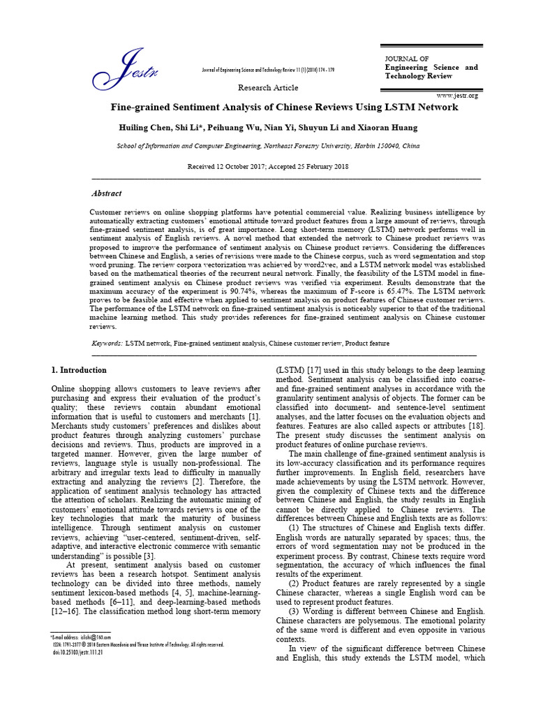 Fine-Grained Sentiment Analysis of Chinese Reviews | Download Free PDF | Machine Learning ...