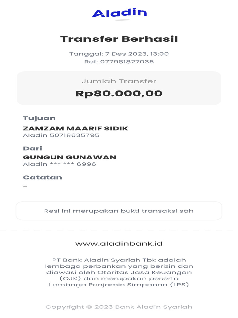 Aladin Ereceipt 071223 077981827035 | PDF