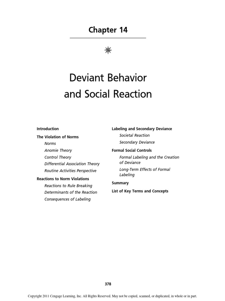 Deviant Behavior and Social Reaction | PDF | Deviance (Sociology ...