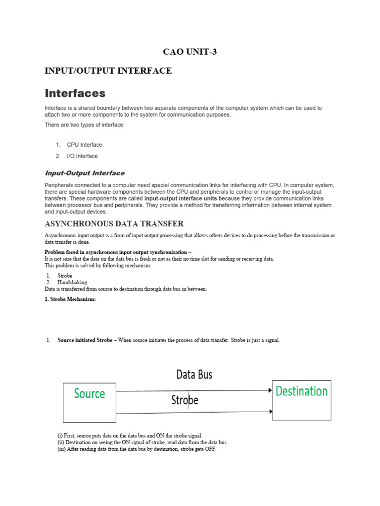 CAO Unit 3 | PDF | Input/Output | Computer Data Storage