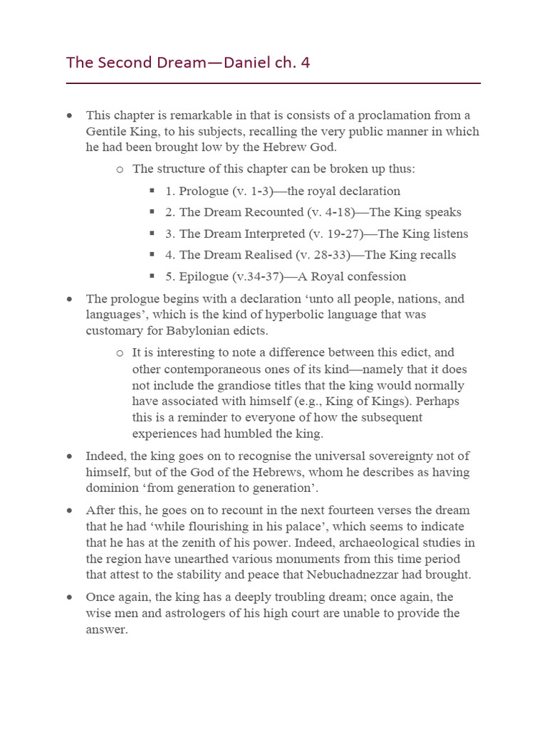 The Second Dream | PDF | Nebuchadnezzar Ii | Israelites