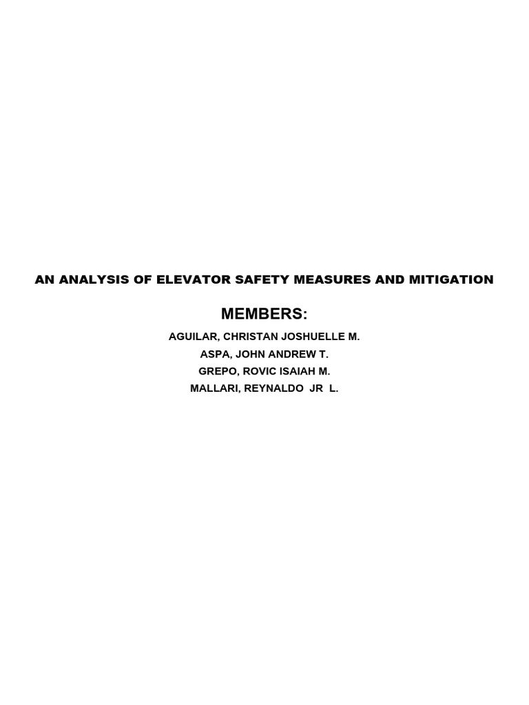 Enhancing Elevator Safety Measures | PDF | Risk | Elevator