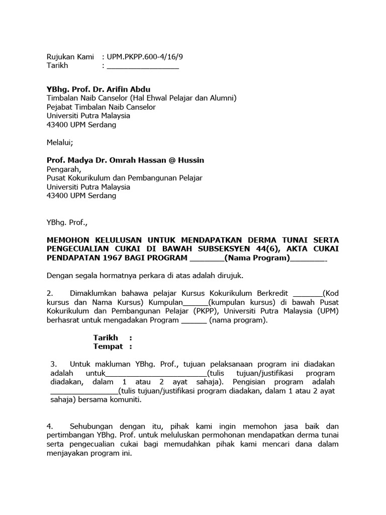 06 TEMPLATE - SURAT - PENGECUALIAN - CUKAI - (Update - 17.04.22) | PDF ...