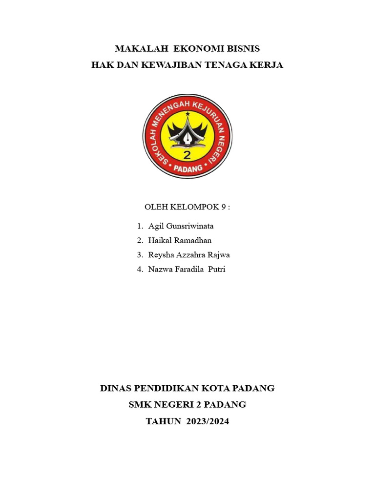MAKALAH EKONOMI BISNIS Kelompok 9 | PDF | Karier & Perkembangan