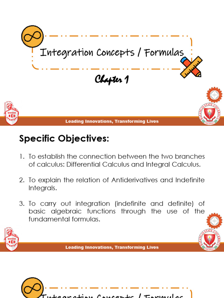 Chapter 1 Integration Concepts and Formulas | PDF | Integral | Derivative