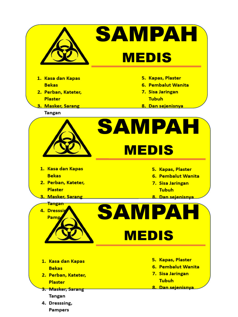 Stiker Sampah Medis Dan Non Medis | PDF