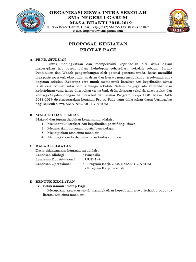 Proposal Protap Pagi | PDF