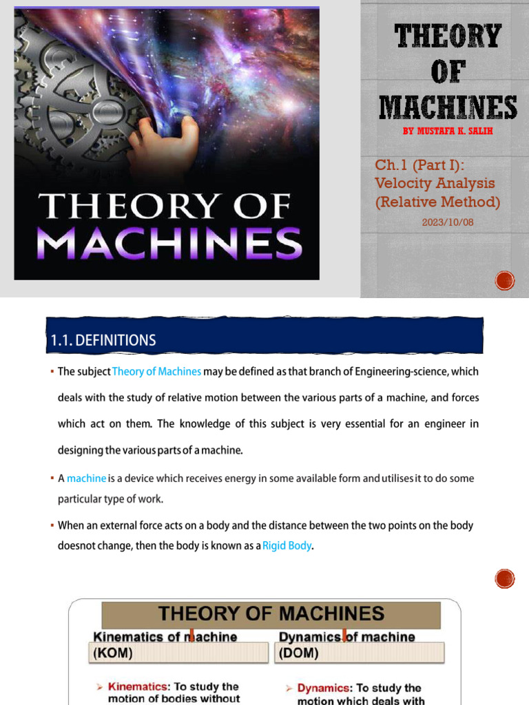 Theory of Machines (Velocity Analysis) | PDF
